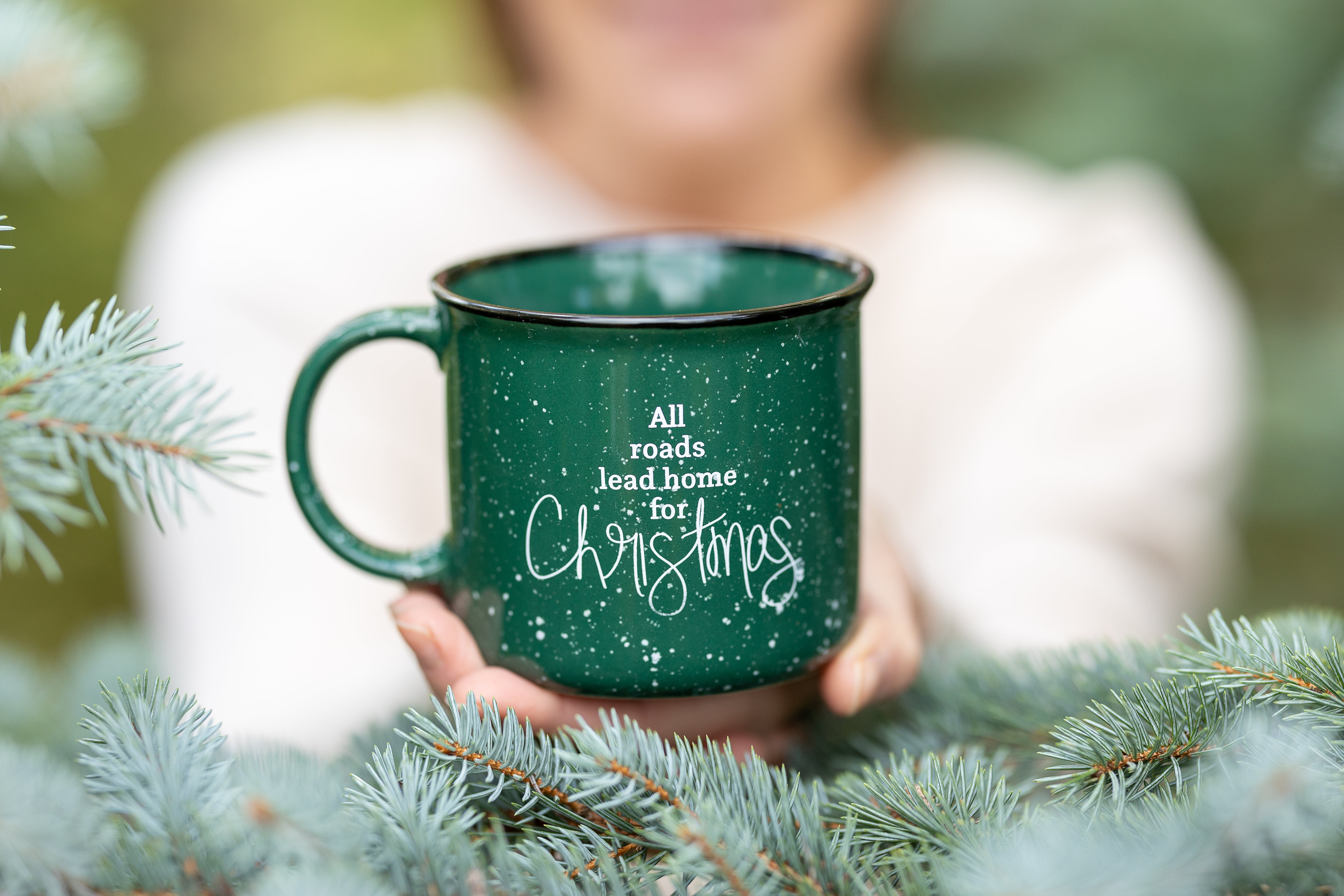 Roads Lead Home for Christmas 15 oz Green Mug Made For Mama Shop Made for Mama Shop